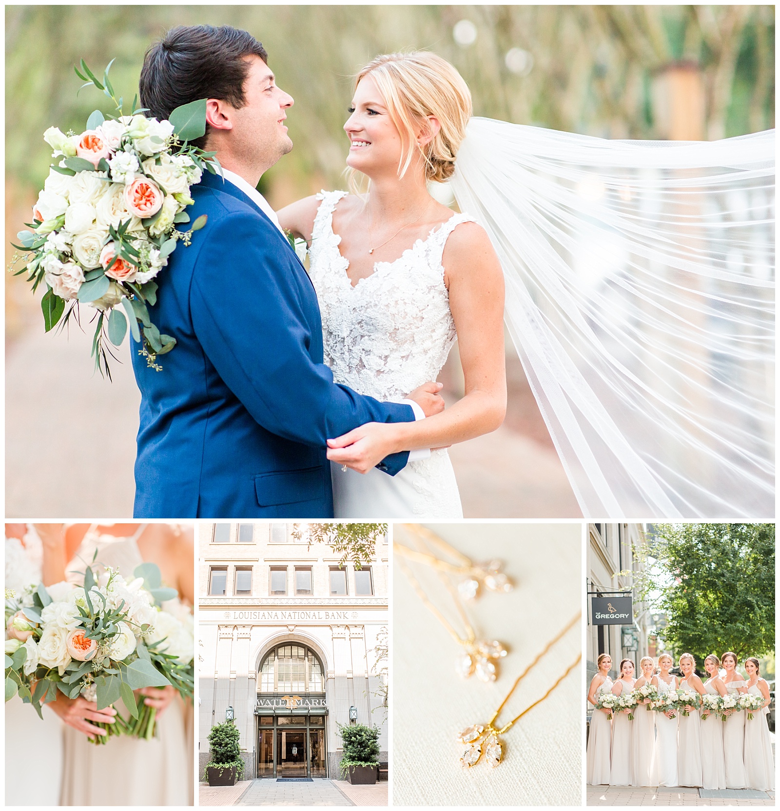 Emily & Andrew | Navy Blue & Beige Baton Rouge Wedding at the Estuary ...