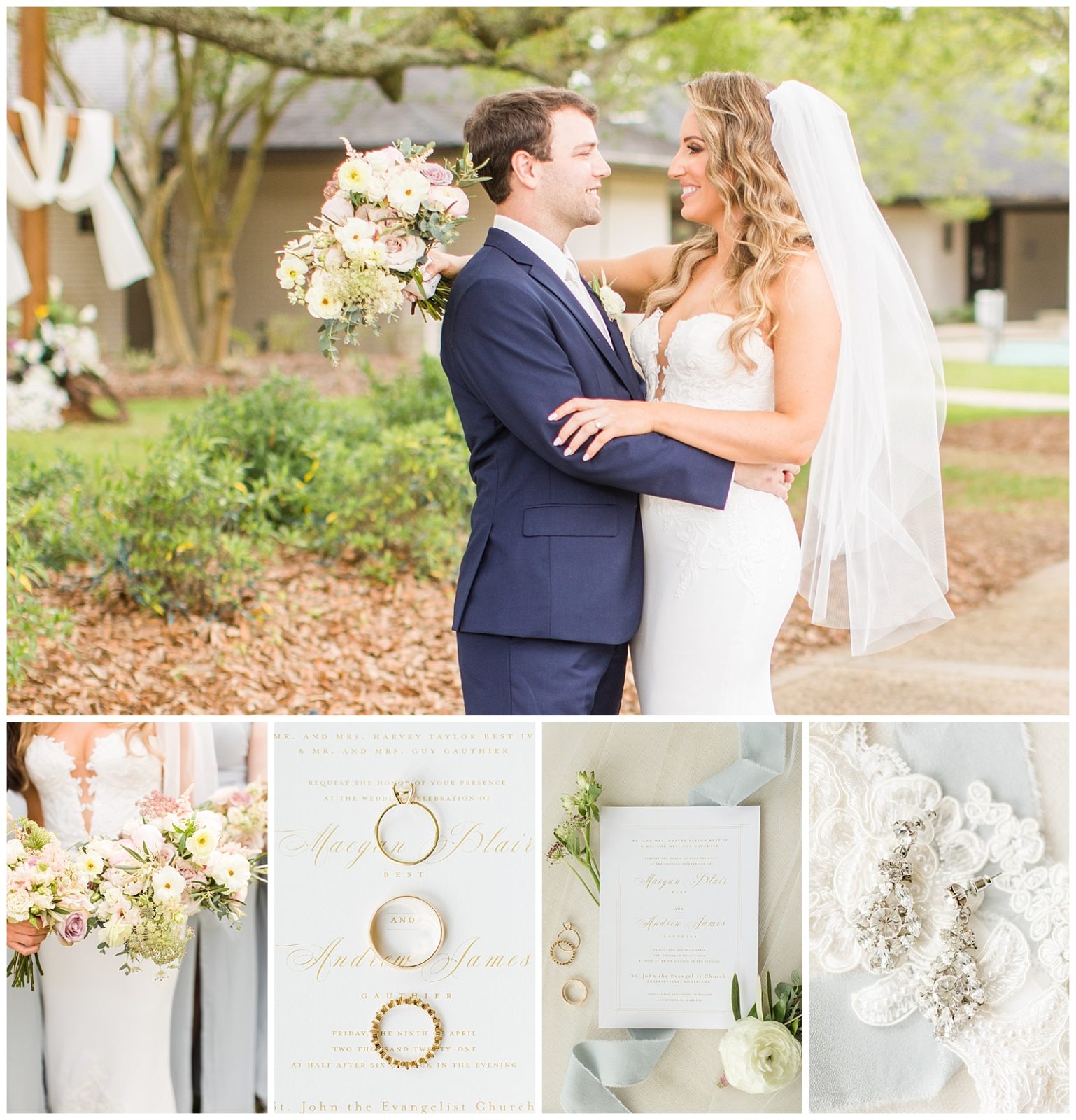 Maegan & Drew | Pale Blue Spring Wedding at the LSU Botanic Gardens ...