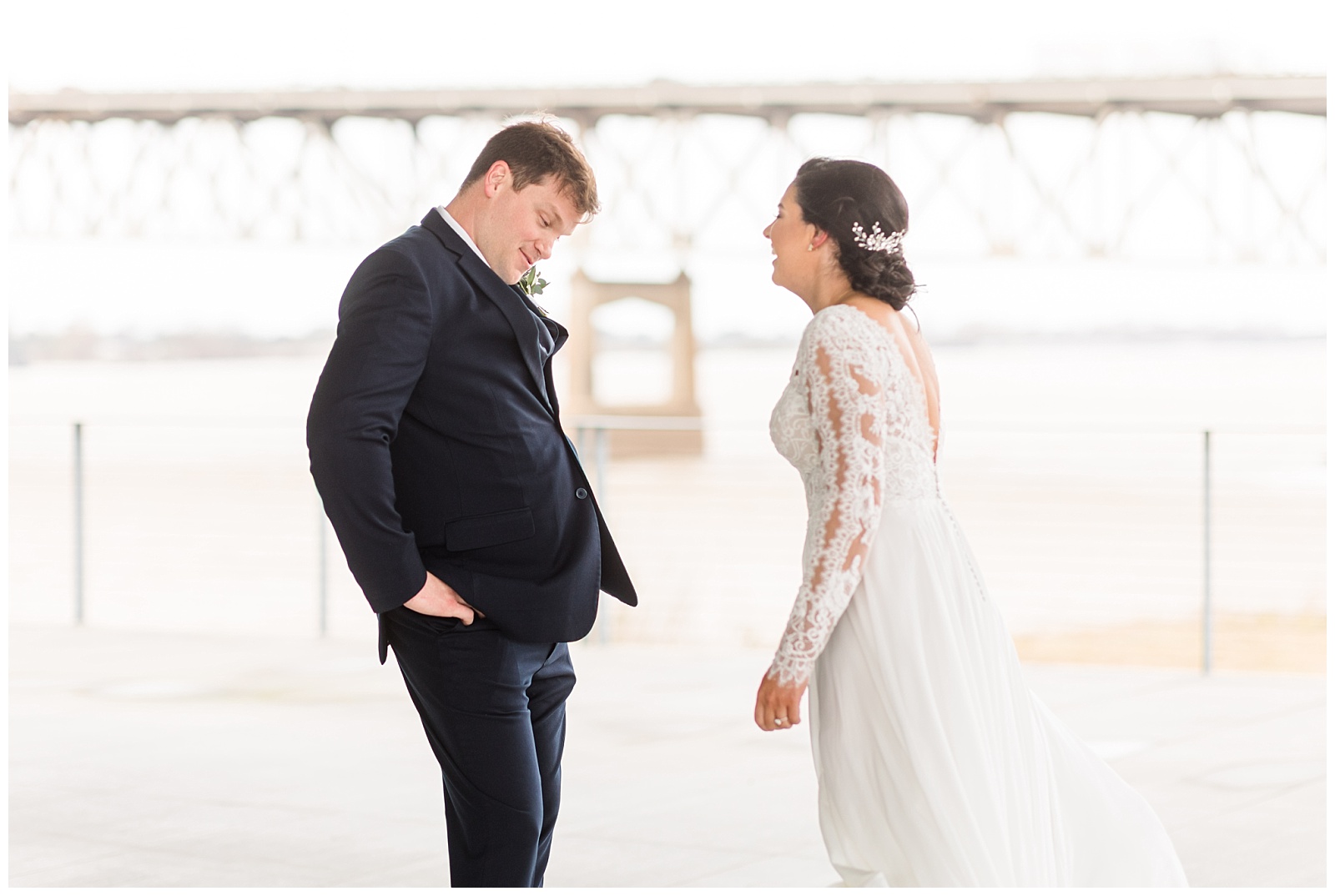 Lauren & Aaron | Navy Blue Winter Wedding at the Estuary | Renee Lorio ...